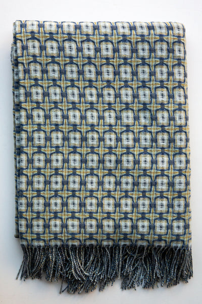 scottish lambswool basket weave throw paulette rollo, aqua – Lost & Found