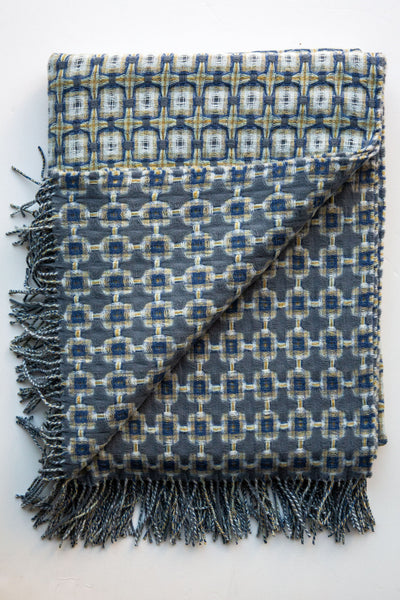 scottish lambswool basket weave throw paulette rollo, aqua – Lost & Found